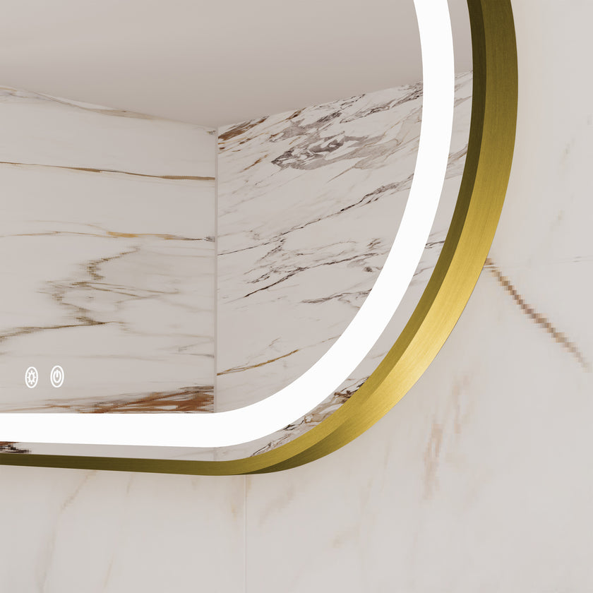 Capsule Metal Gold Framed Custom LED Mirror - 19