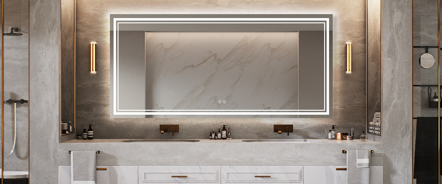 LUMEN Rectangular Frameless Custom LED Mirror